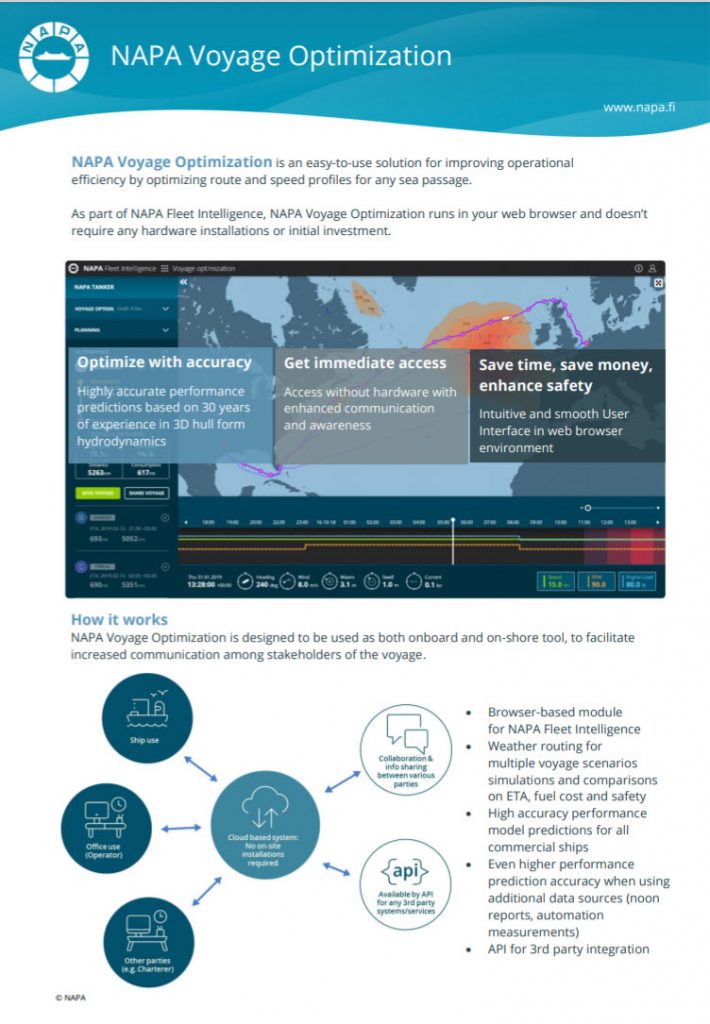 Download NAPA Voyage Optimization leaflet – NAPA